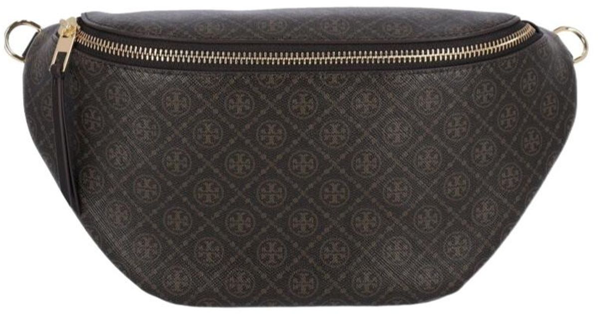 Tory Burch T Monogram Zipped Belt Bag in Black | Lyst