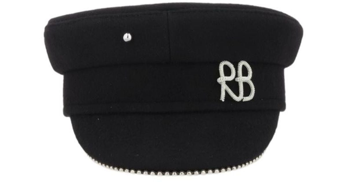 Ruslan Baginskiy Bead-Trimmed Logo Baker Boy Hat in Black | Lyst UK