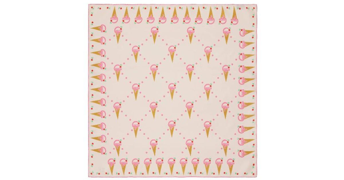 Gucci Gg Ice Cream-Print Silk Scarf in Pink for Men | Lyst
