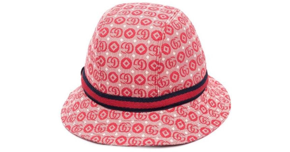 Gucci Monogram-Jacquard Bucket Hat in Pink | Lyst