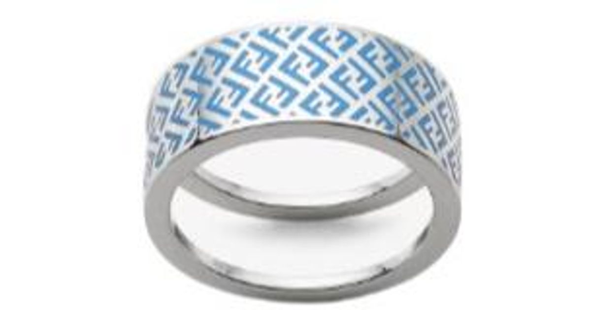 Fendi Colored Ring in Blue for Men | Lyst