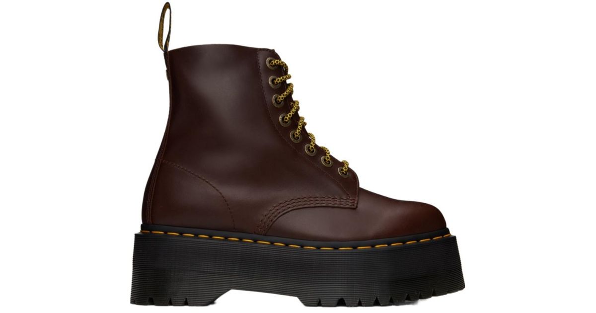 Dr. Martens 1460 Pascal Max Platform Ankle Boots in Brown | Lyst