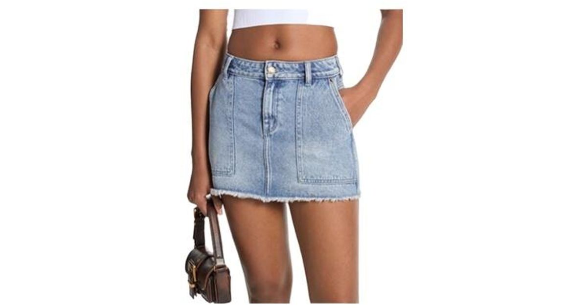 Michael Kors Belt-Loop Denim Skirt in Blue | Lyst