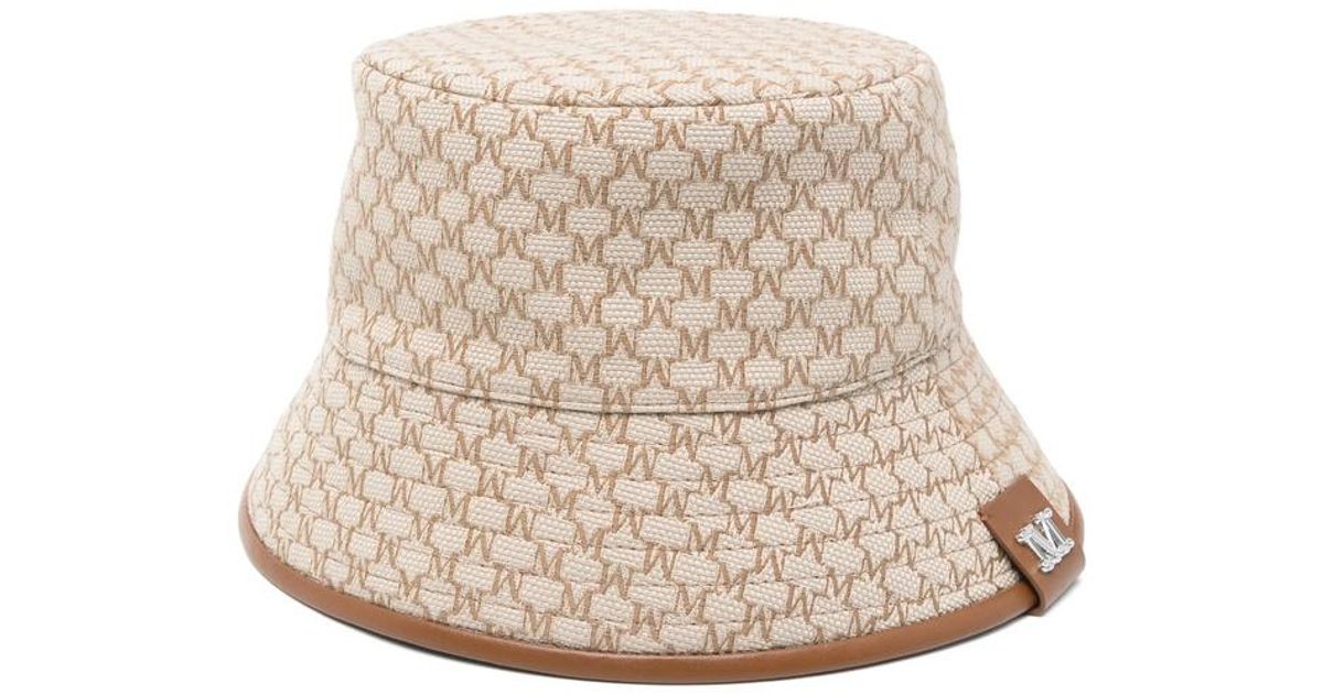Max Mara Alphabet Hat in Natural | Lyst