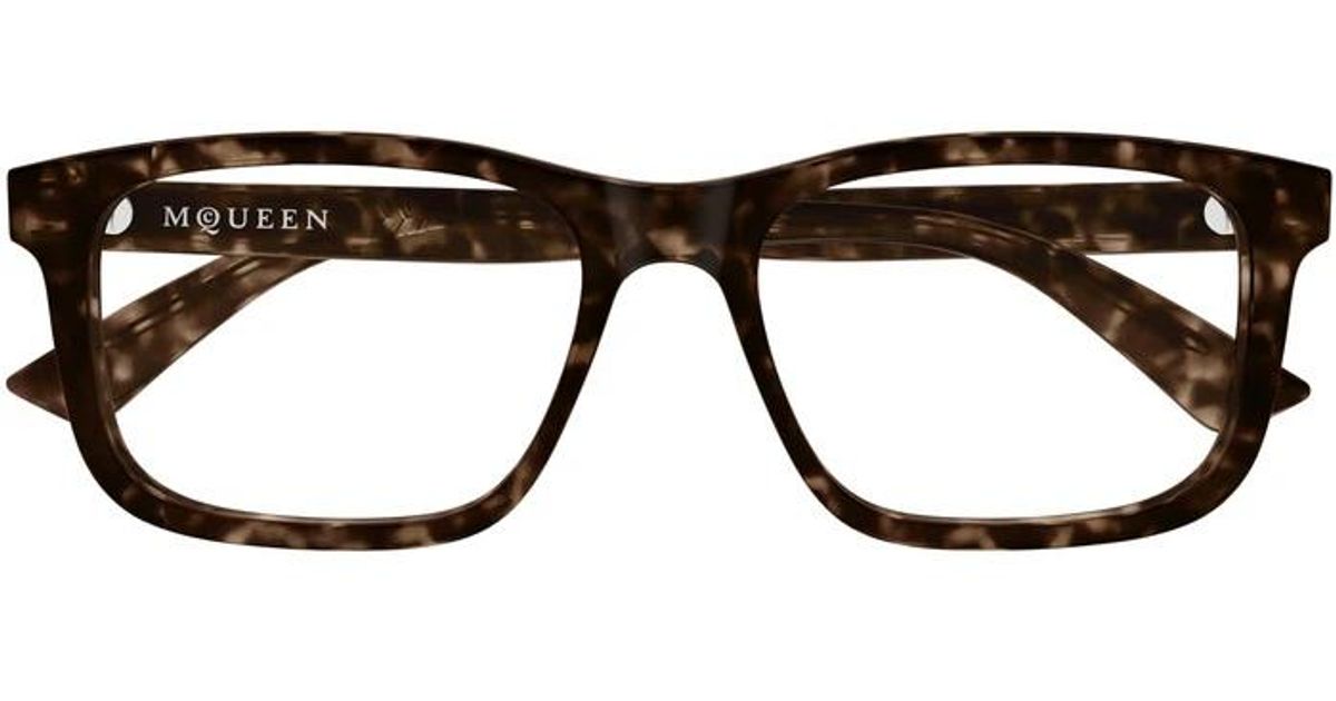 Alexander McQueen Eyewear Rectangular Frame Glasses in Black for Men | Lyst