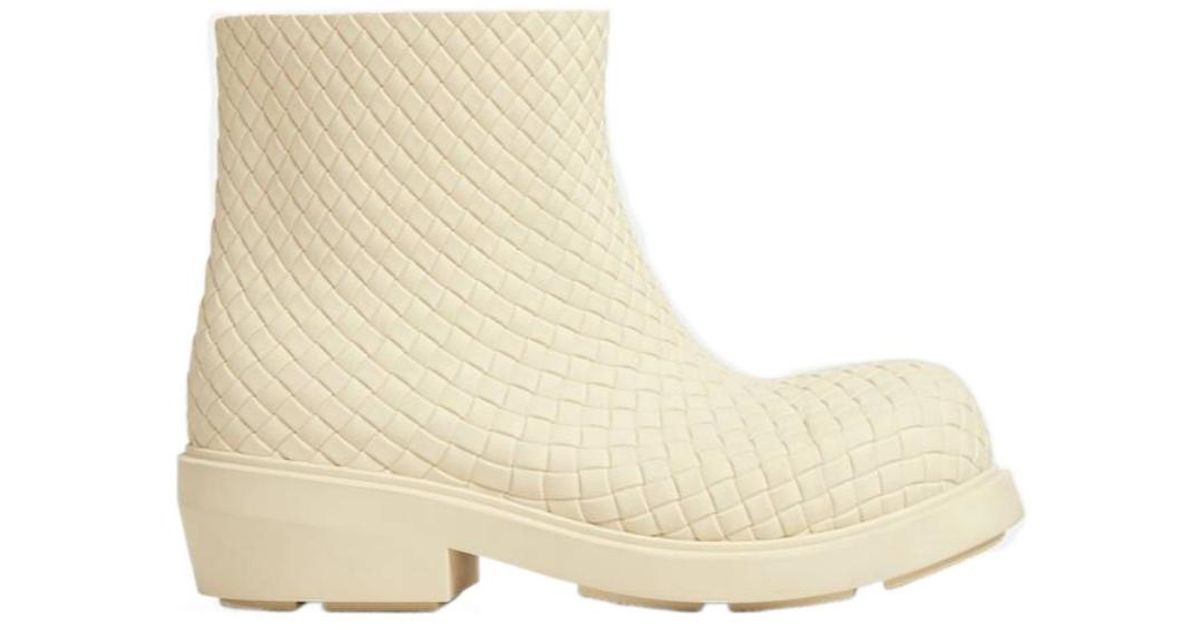 Bottega Veneta Fireman Pattern Short Boots in Natural | Lyst