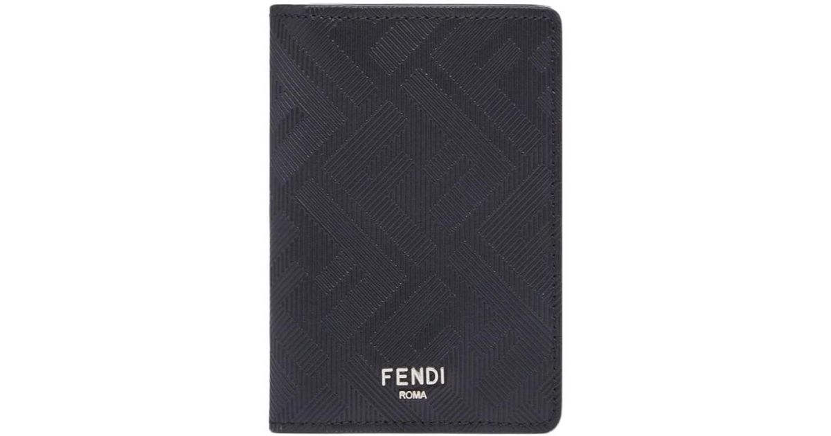 Fendi Ff Bi-Fold Card Holder in Blue for Men | Lyst