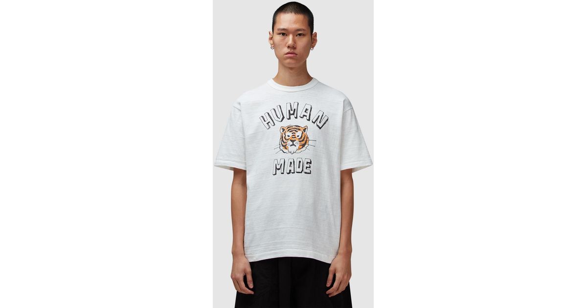 Human Made Tiger Head T-Shirt in White | Lyst UK