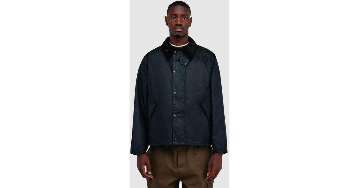 Barbour Oversized Transport Wax Jacket in Blue for Men | Lyst