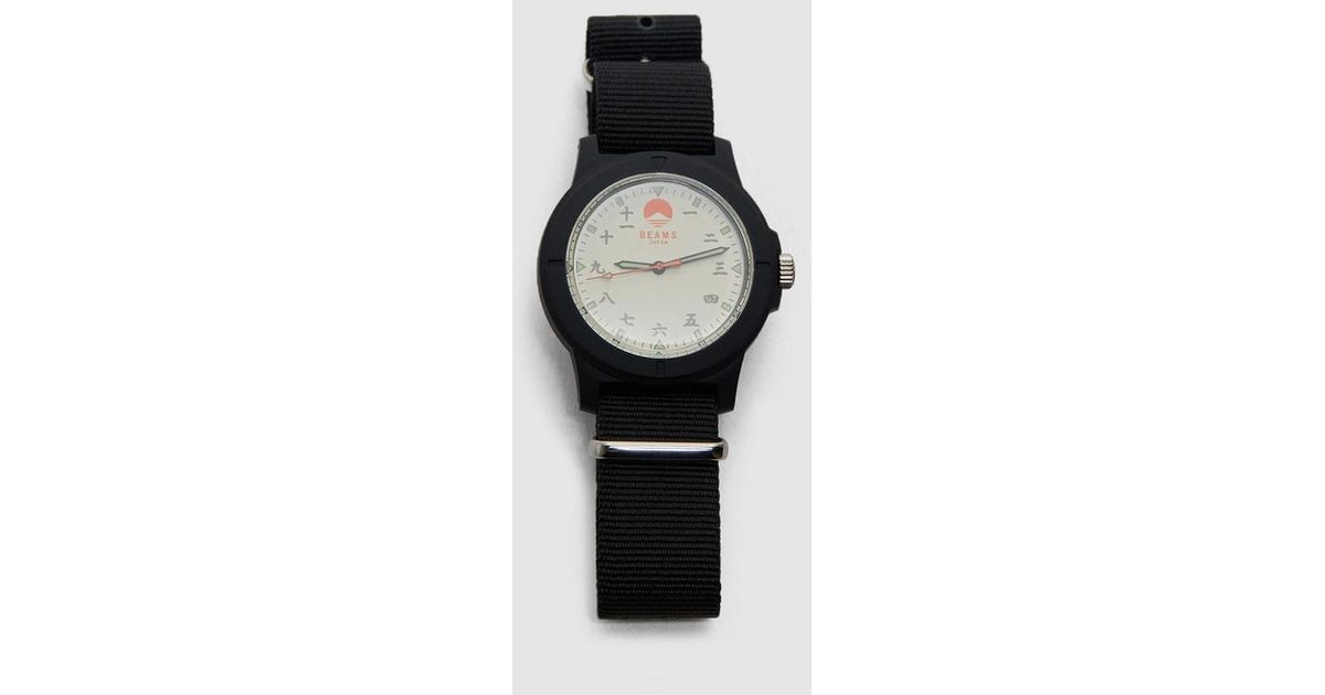 BEAMS Japan Kanji Number Wrist Watch in White | Lyst