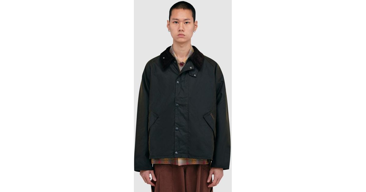 Barbour Oversized Transport Wax Jacket in Black for Men | Lyst