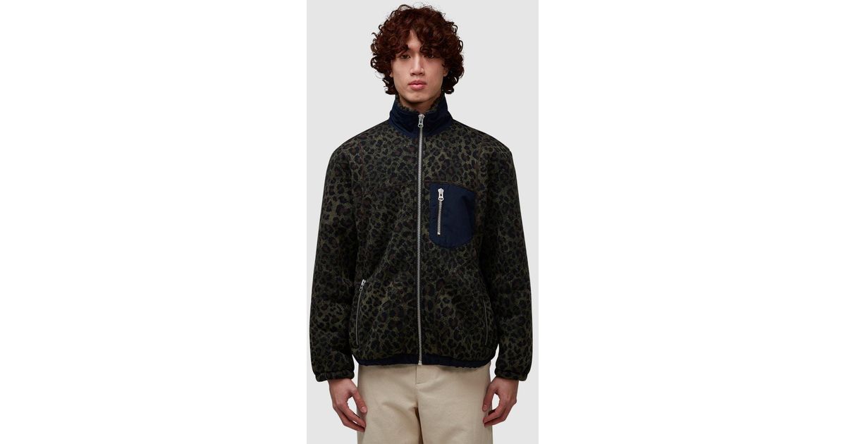Brain Dead Leopard Reverse Sherpa Jacket ( in Black for Men | Lyst UK