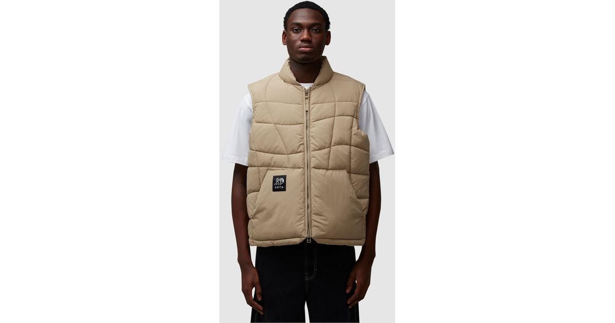 Parra Waved Alien Puffer Vest in Natural for Men | Lyst
