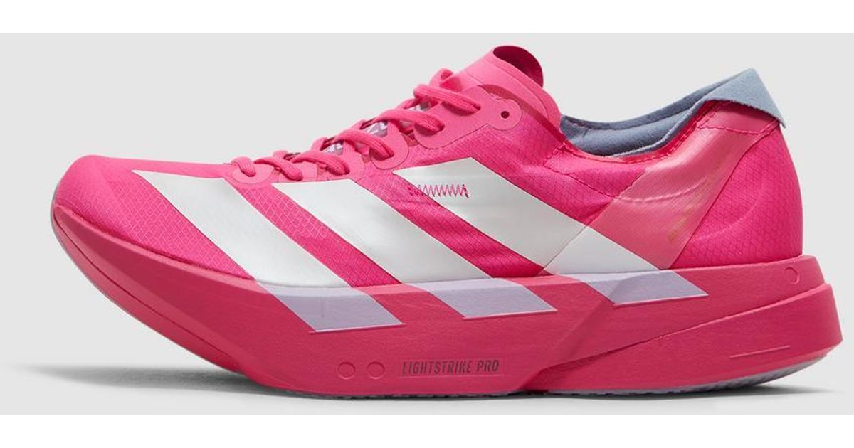 adidas Adizero Adios Pro 4 Sneaker (Shock/Zero Met./Aurora Plum in Pink ...