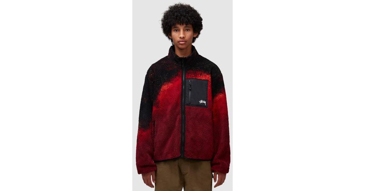 Stussy Sherpa Reversible Jacket in Red for Men | Lyst UK