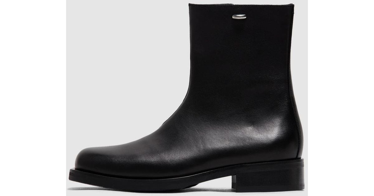Our Legacy Leather Camion Square-Toe Work Boots in Black | Lyst