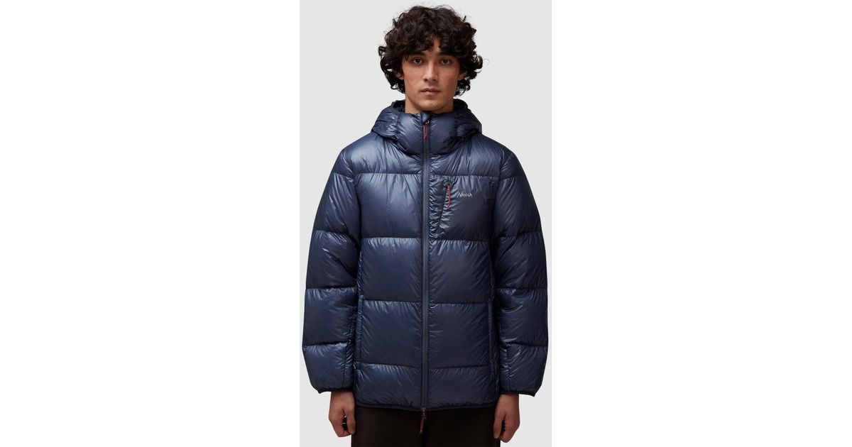 NANGA Mountain Lodge Hooded Down Jacket in Blue for Men | Lyst