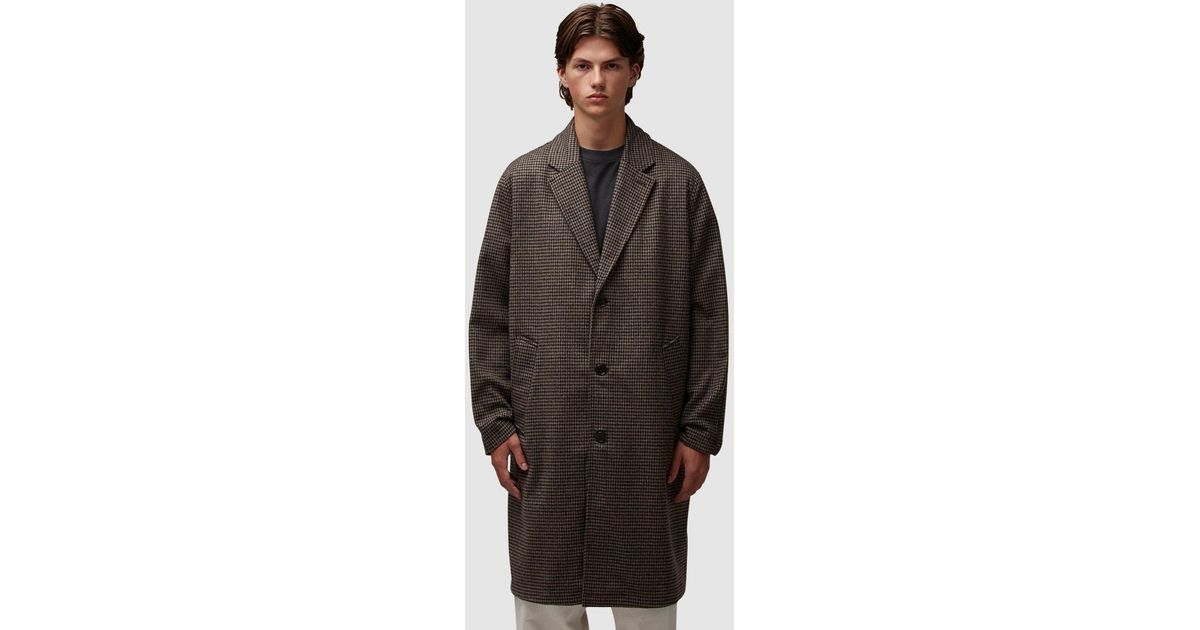 Universal Works Carde Tweed Top Coat in Brown for Men | Lyst UK