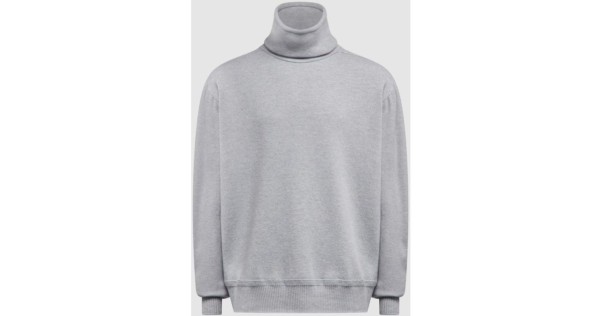 Homme Plissé Issey Miyake Wool Smooth Jumper in Gray for Men | Lyst