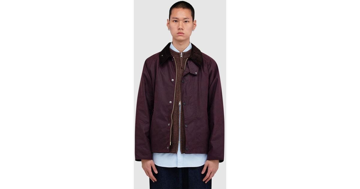 Barbour Oversized Transport Wax Jacket (Bordeaux in Purple for Men | Lyst