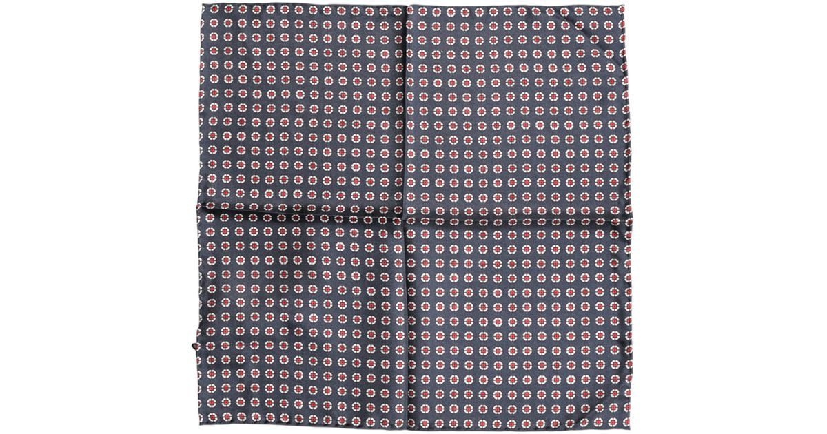 Dolce & Gabbana Patterned Silk Square Handkerchief Scarf in Blue for ...