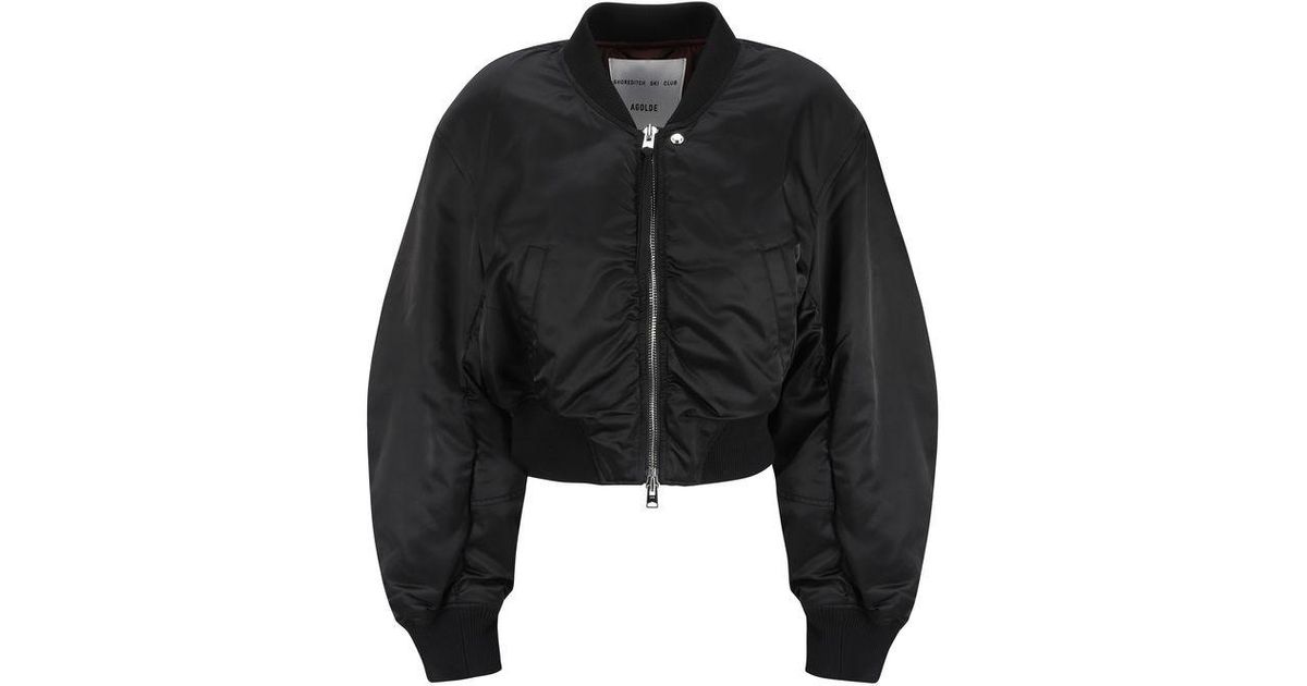 Agolde Ae Jett Bomber Jacket in Black | Lyst