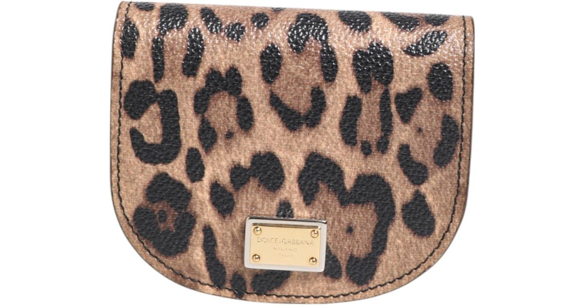 Dolce & Gabbana Leopard Print Calf Leather Small Coin Purse Wallet in ...