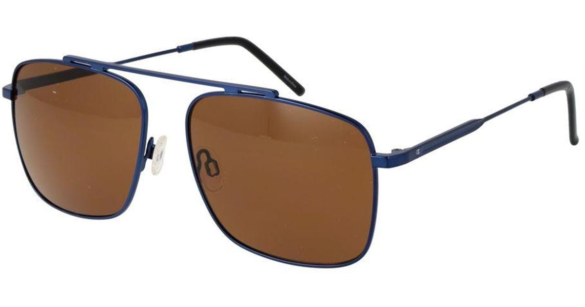 Champion Gold Metal Sunglasses in Brown for Men | Lyst UK