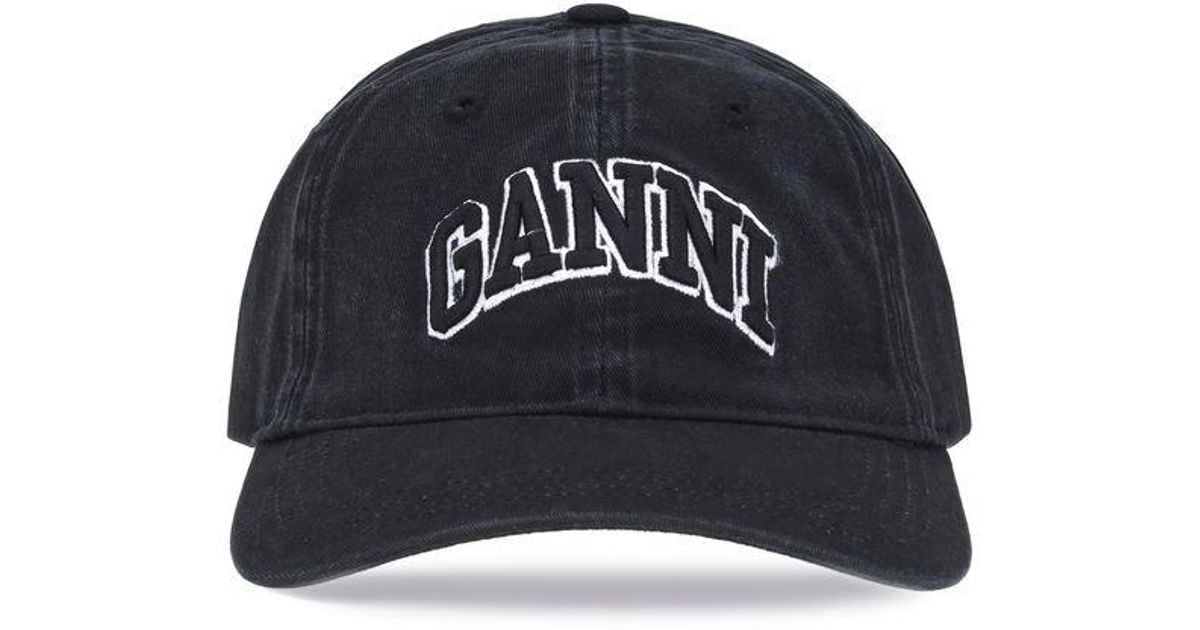 Ganni Logo Baseball Cap in Blue for Men | Lyst UK
