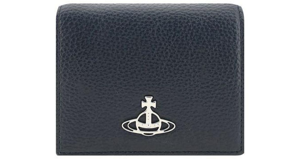 Vivienne Westwood Black Calf Leather Bos Taurus Wallet in Blue | Lyst UK