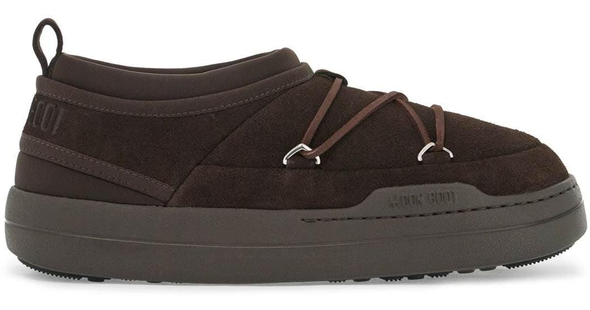Moon Boot Suede Iconic Slip On in Brown | Lyst