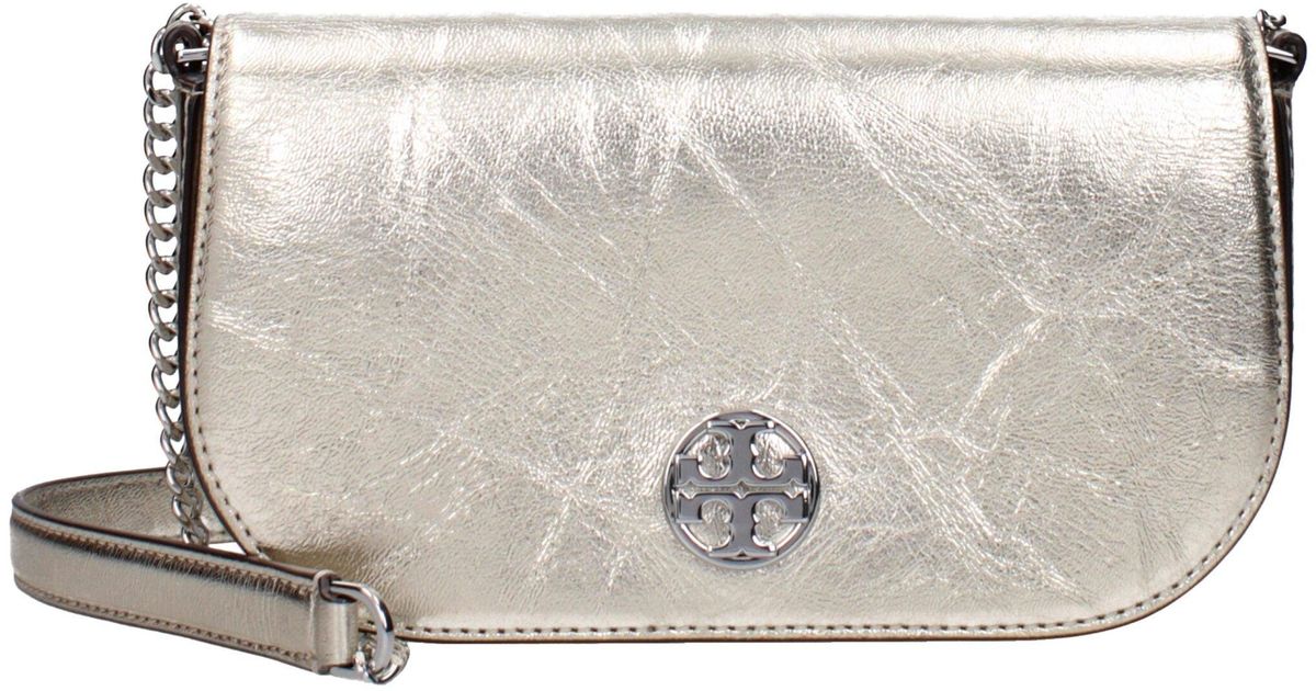 Tory Burch Gold Leather Crossbody Bag in Gray for Men | Lyst