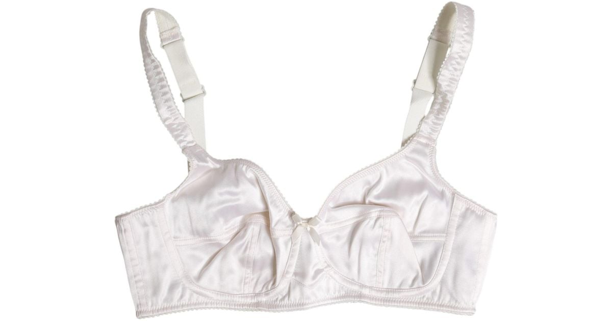 Dolce & Gabbana White Silk Balconette Non Wire Bra Underwear in Natural ...