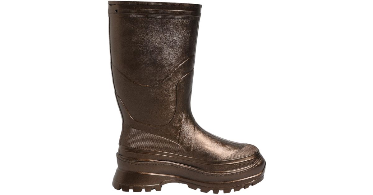 Dolce & Gabbana Metallic Bronze Pull On Rain Boots Shoes in Brown | Lyst UK