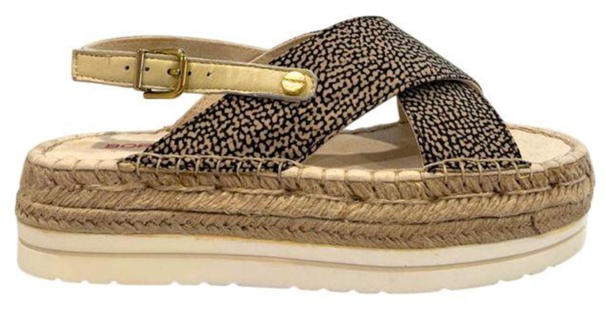 Borbonese Beige Textile Sandal | Lyst