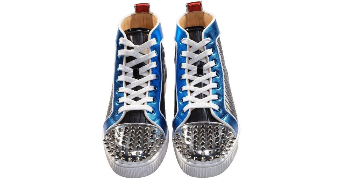 Christian Louboutin Louis Spikes Orlato Flat Multi Coloured Leather ...