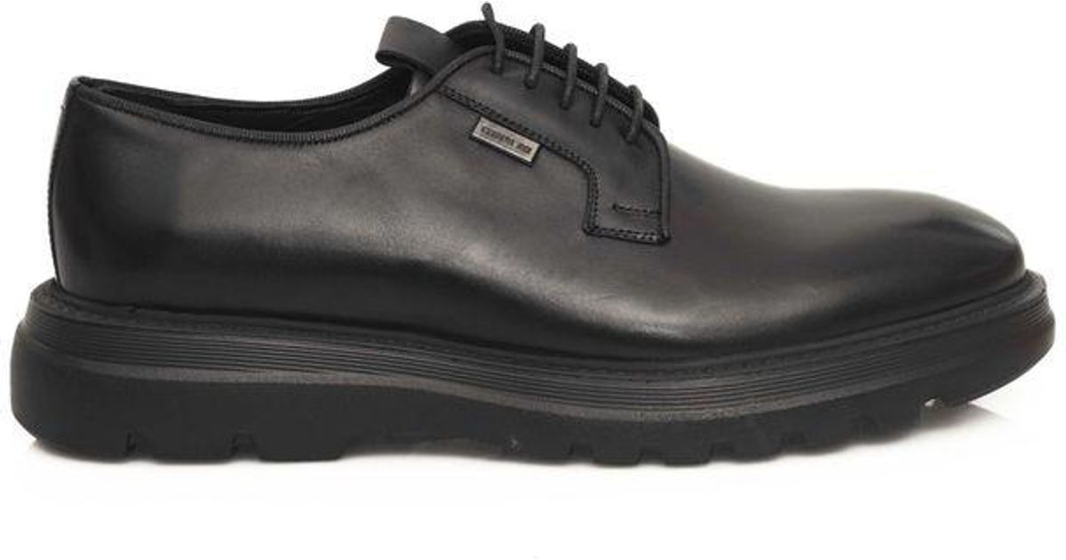 Cerruti 1881 Calfskin Derby Shoe in Black for Men | Lyst UK