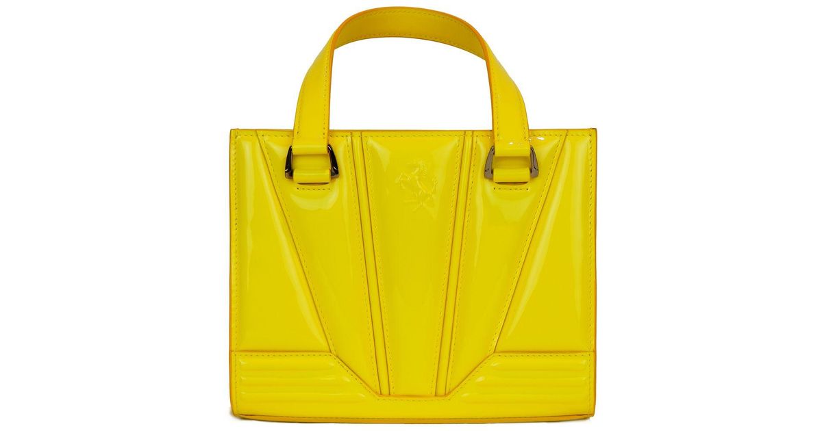 Ferrari Yellow Leather Handbag | Lyst