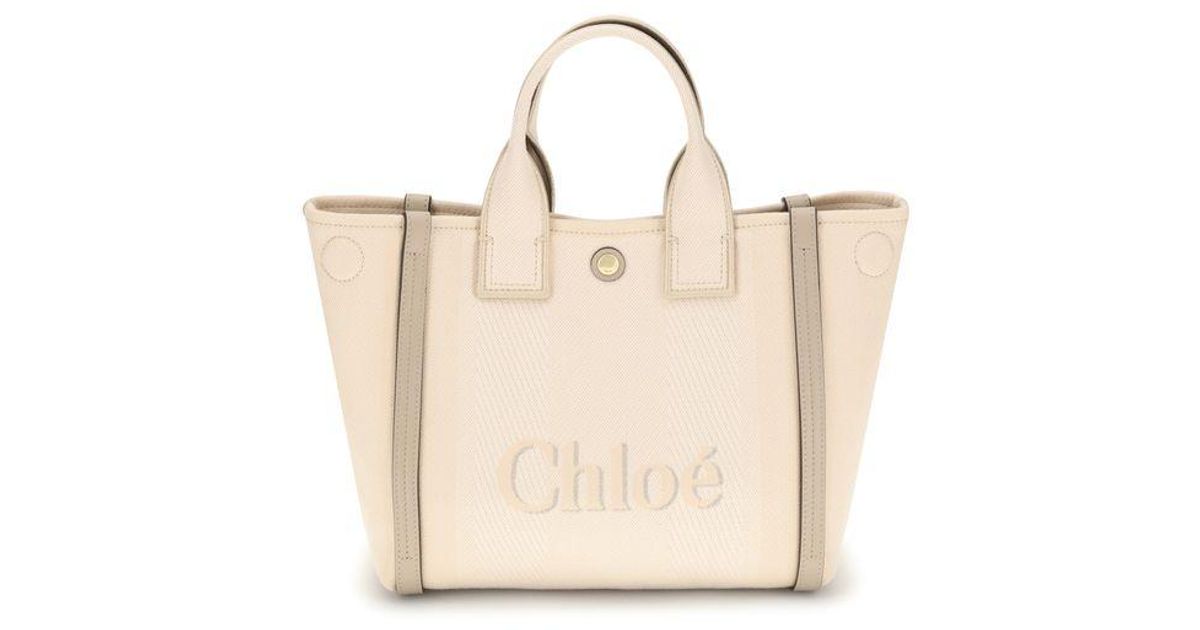 Chloé Carry Tote Bag in Natural | Lyst