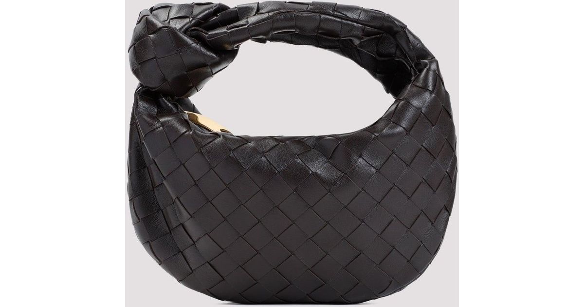 Bottega Veneta Mini Jodie Fondant Gold Intrecciato Hobo Bag in Black | Lyst