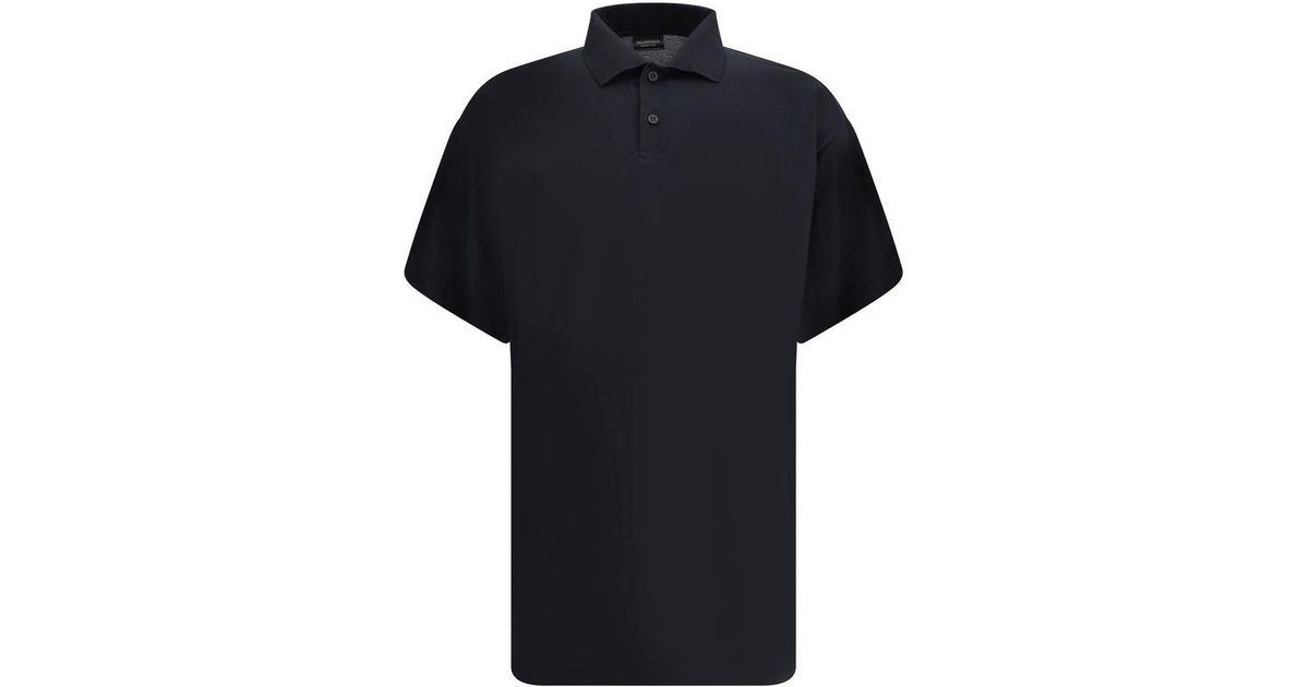 Balenciaga Logo's Polo Shirt in Black for Men | Lyst