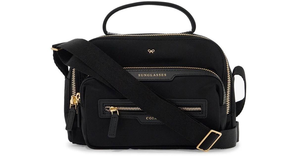 Anya Hindmarch Multi Pocket Crossbody Bag in Black | Lyst UK