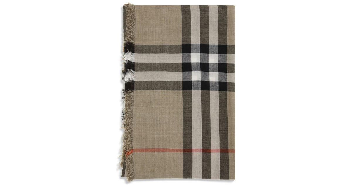 Burberry Check Reversible Wool And Silk Scarf in Gray for Men | Lyst