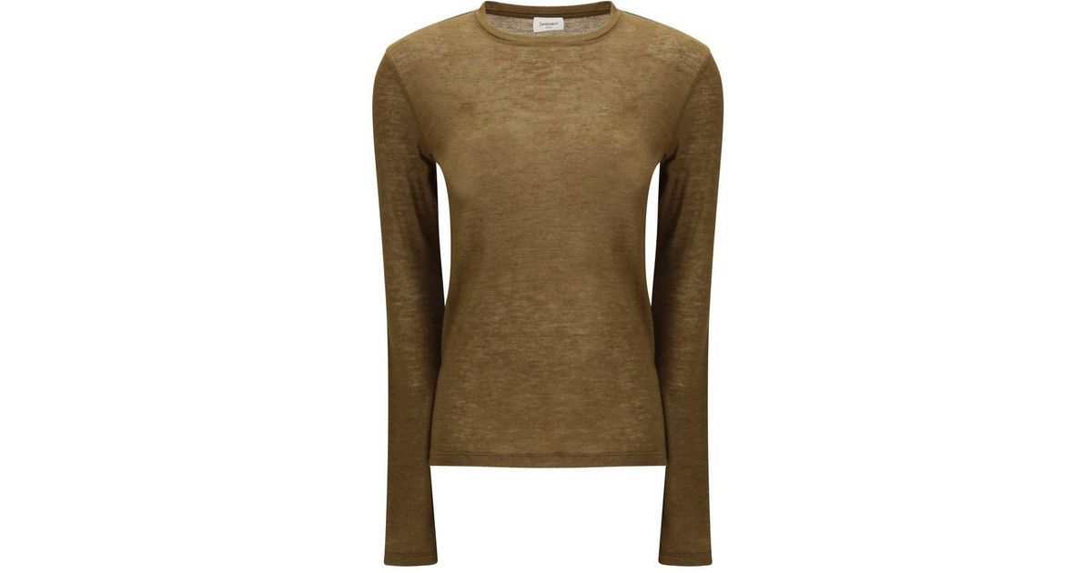 Saint Laurent Green Cashmere Clothing | Lyst UK