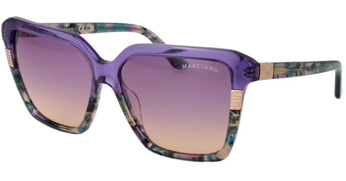 MARCIANO BY GUESS Purple Acetate Sunglasses | Lyst UK