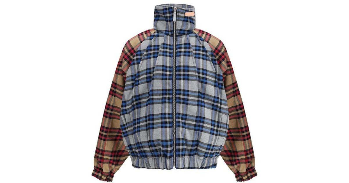 PDF CHANNEL Federico Patchwork Check Jacket in Blue for Men | Lyst UK