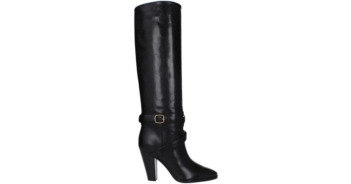 Celine Black Leather Boot | Lyst