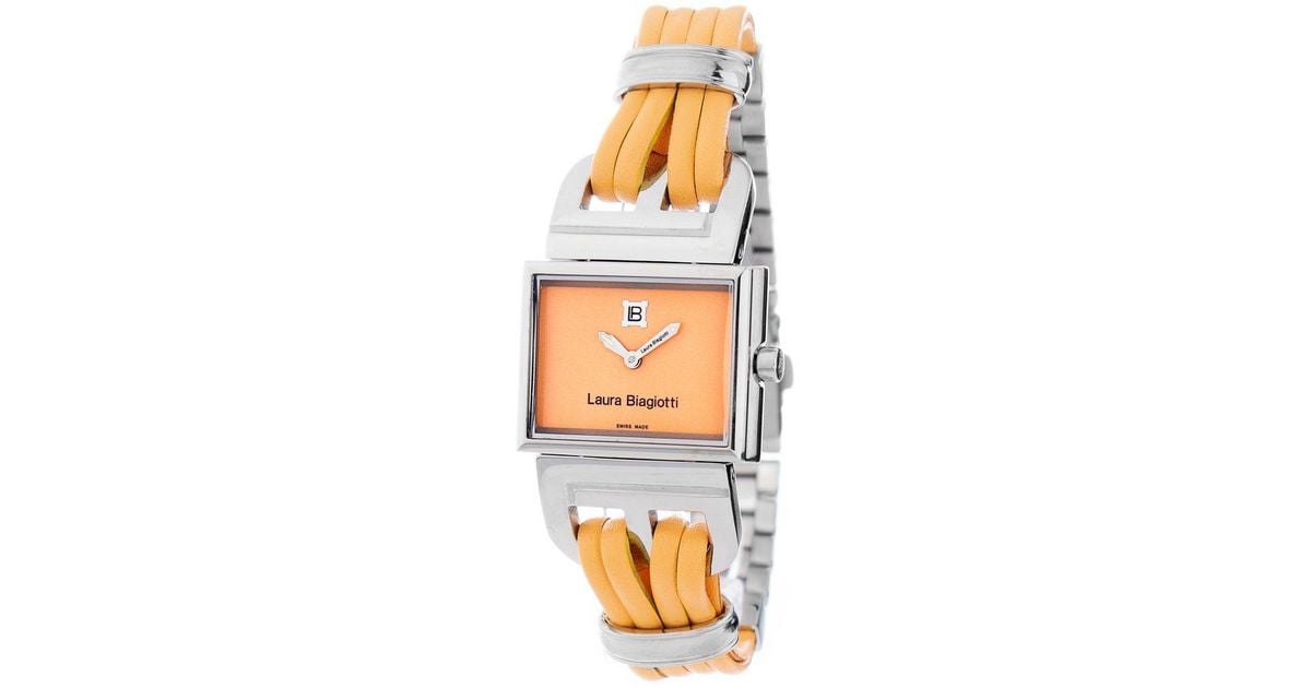 Laura Biagiotti Orange Leather Lining Dress Watch | Lyst UK
