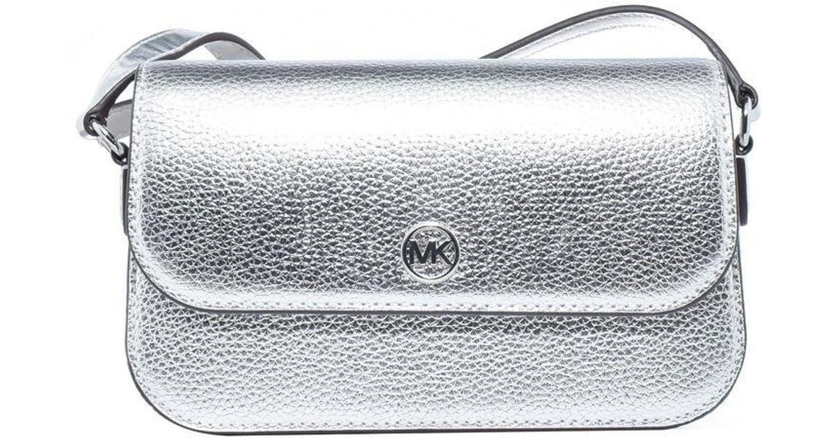 Michael Kors Gray Leather Shoulder Bag in White | Lyst