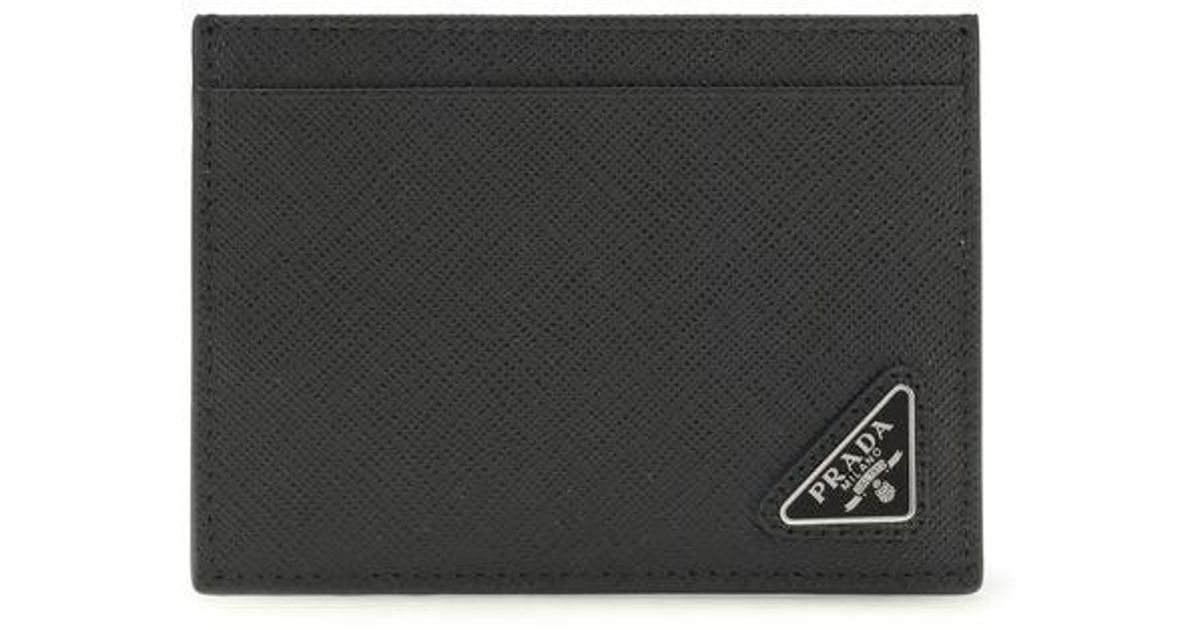 Prada Calf Leather Bos Taurus Wallet in Black for Men | Lyst UK
